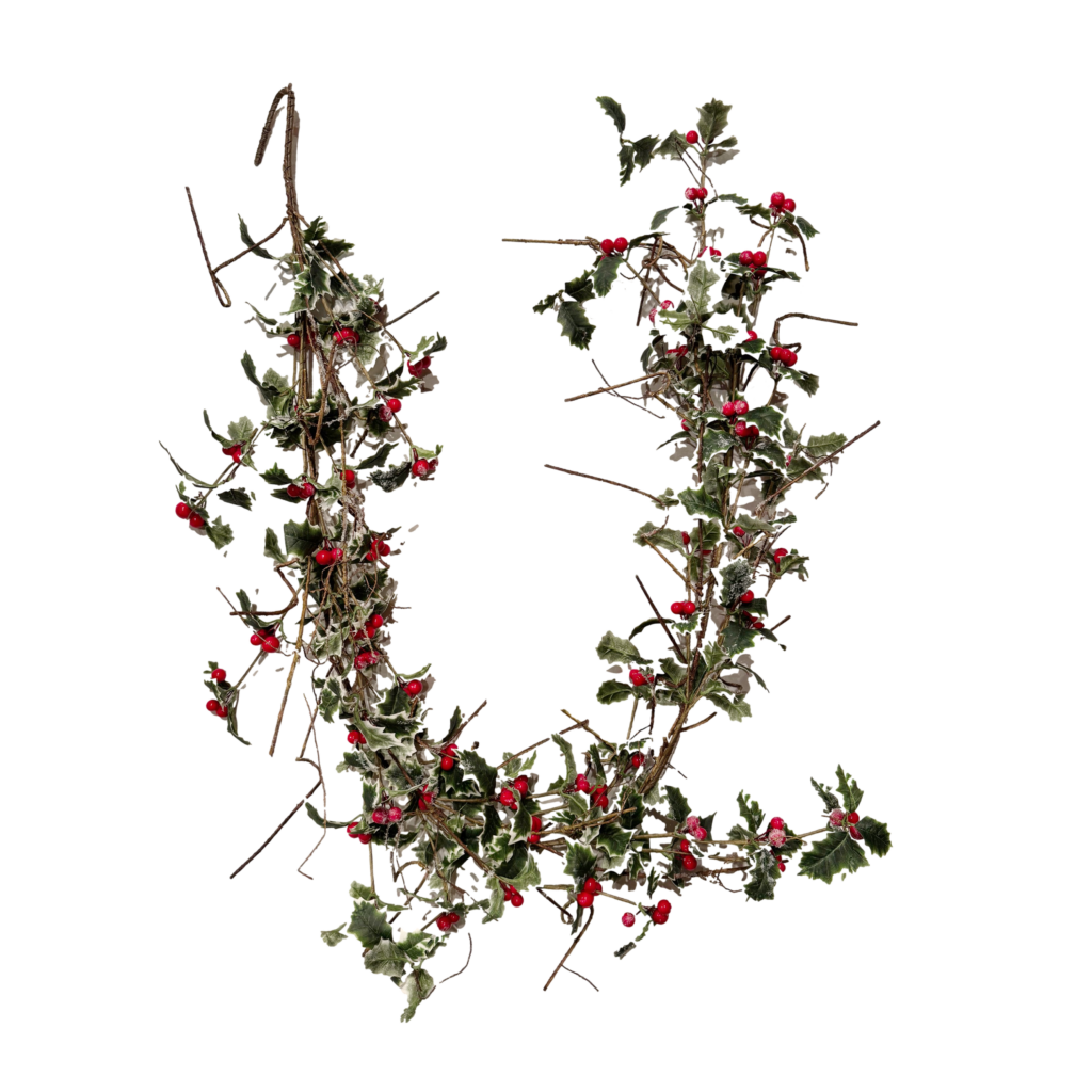 Berry & Holly Leaf Garland - Christmas Heirloom Company